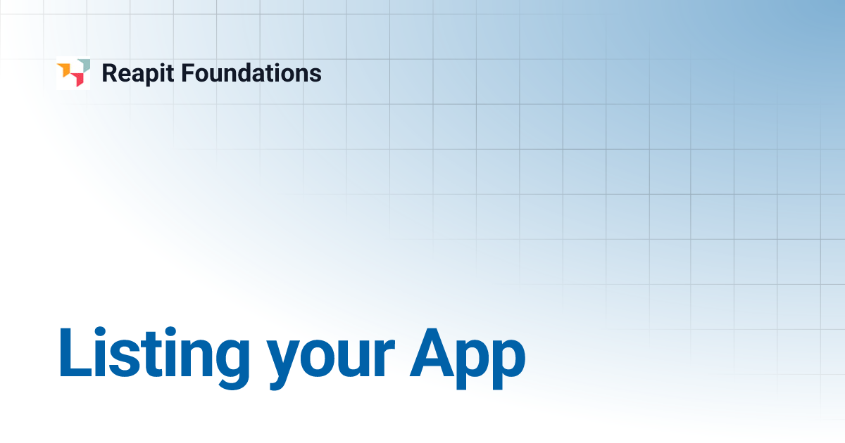 Listing your App | Reapit Foundations